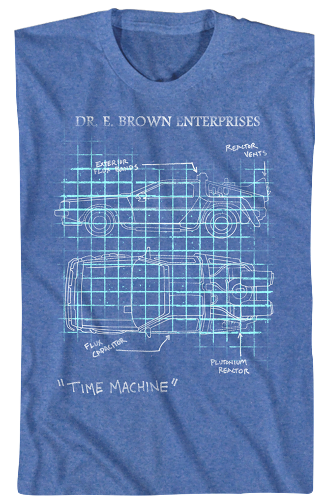 Delorean Schematic Back To The Future T-Shirt: The Flux Capacitor