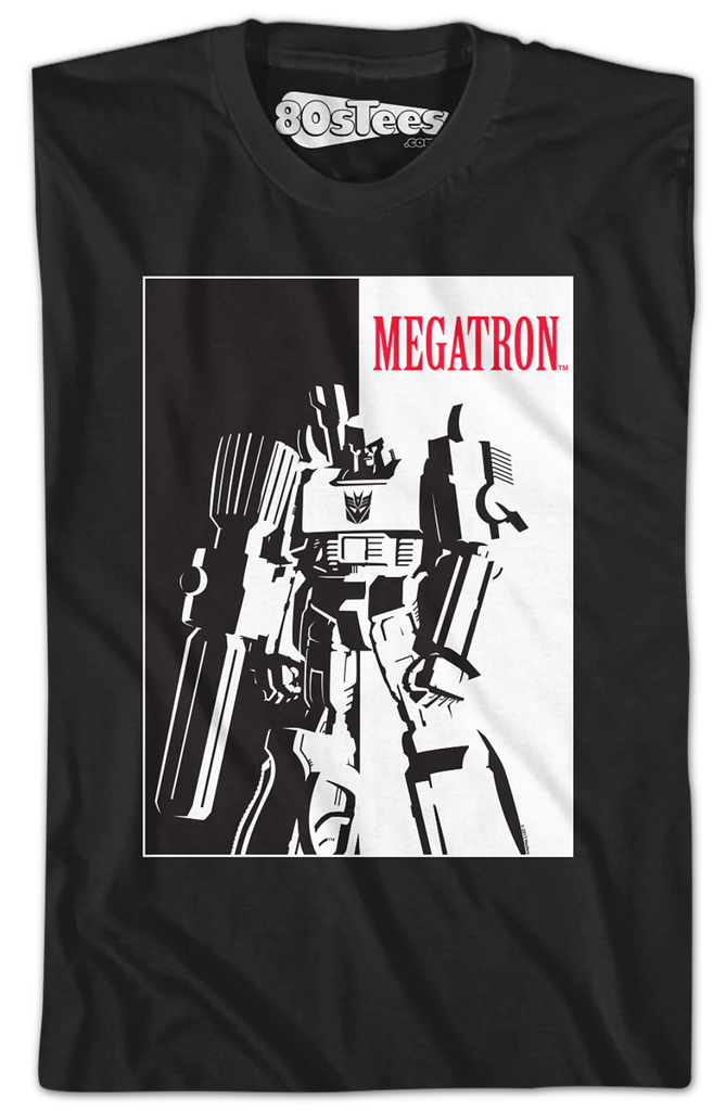 Scarface Megatron Transformers T-Shirt: Parody 80s Movie Scarface