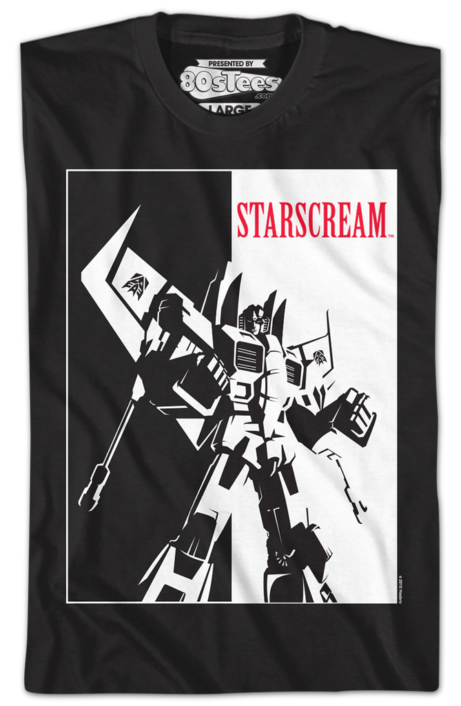 Scarface Starscream Shirt: 80s Cartoon Transformer Decepticon T-shirt