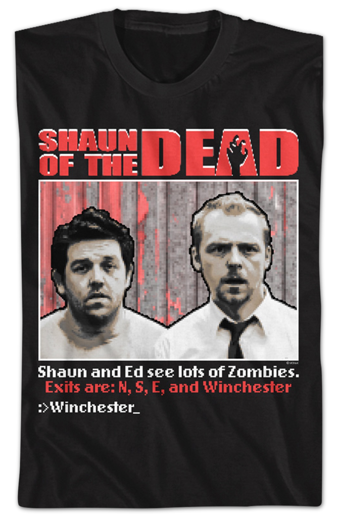 Shaun and Ed Game Faces Shaun of the Dead T-Shirt